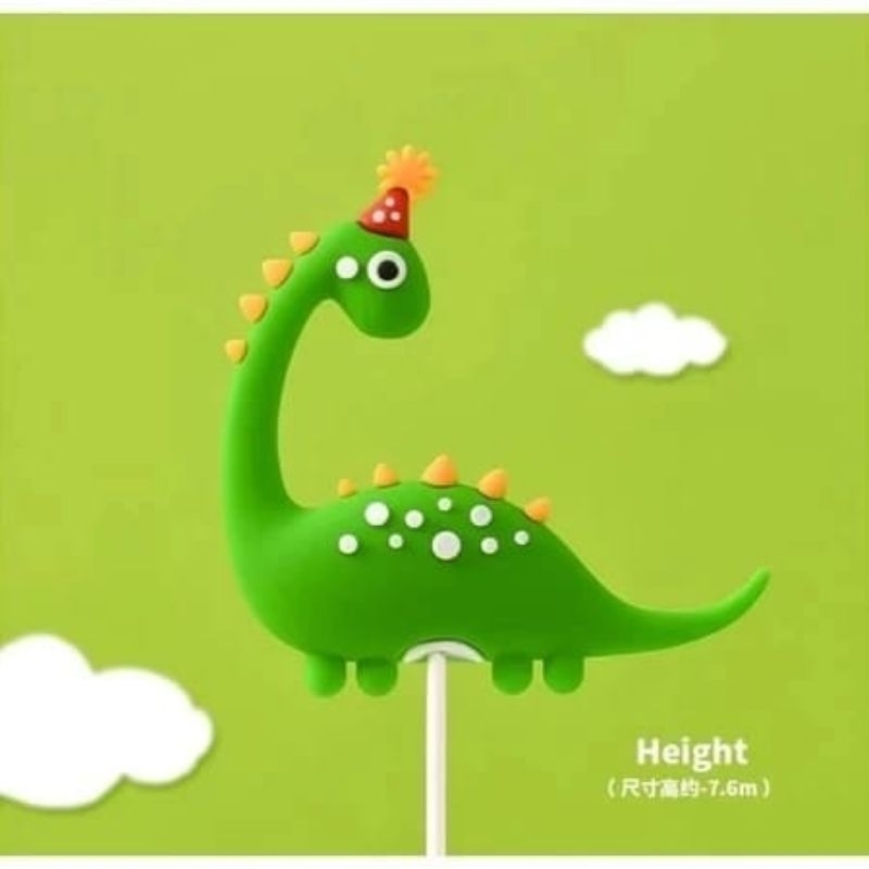 Jual {DS} Pajangan Kue Ulang Tahun Dinosaurus Dino Hijau Dan Orange ...