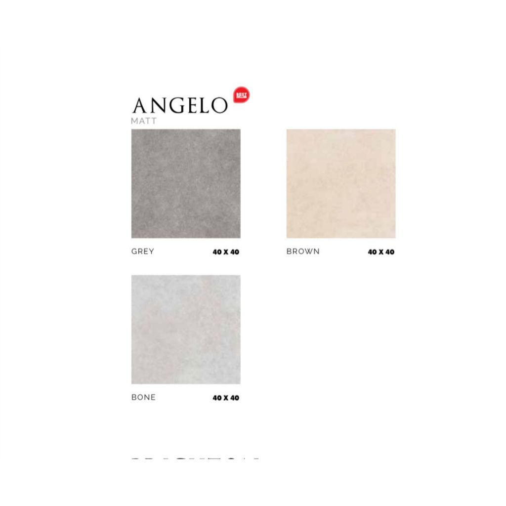 Jual PLATINUM CERAMICS FLOOR TILE ANGELO MATT GREY, BROWN, BONE 40X40 ...