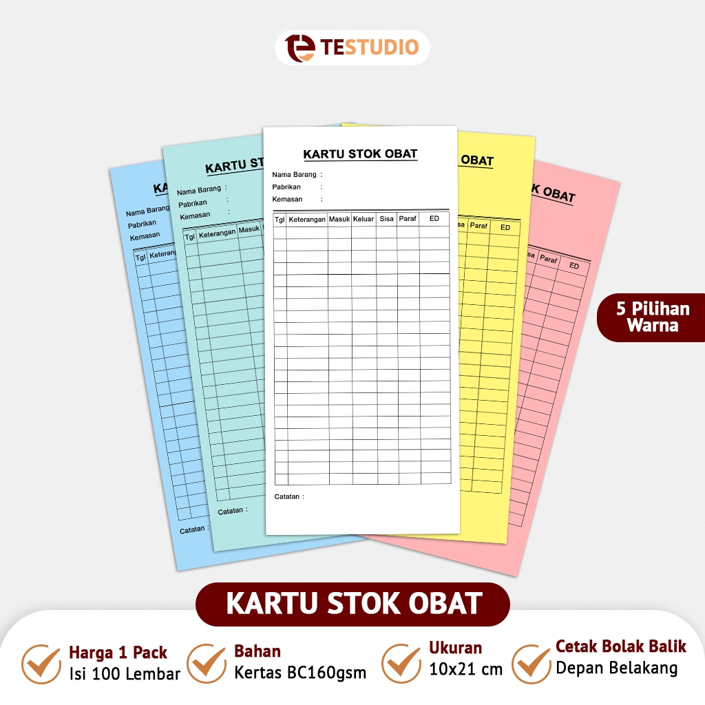 Jual TeStudio - Kartu Stok Apotek / Kartu Stok Obat / Kartu Apotik ...