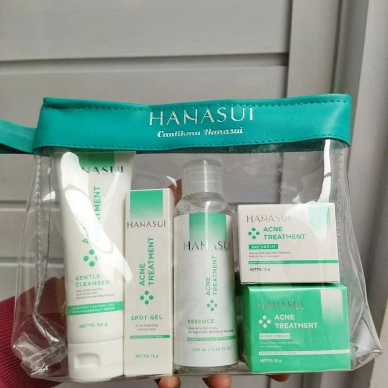 Jual Hanasui Acne Treatment Series Paket 5in1 (Free Pouch) | Shopee ...