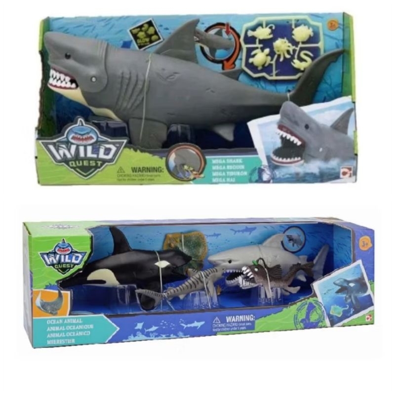 Jual Ocean Figure Hewan Laut Wild Quest Mega Shark Megalodon /Hiu/Paus ...