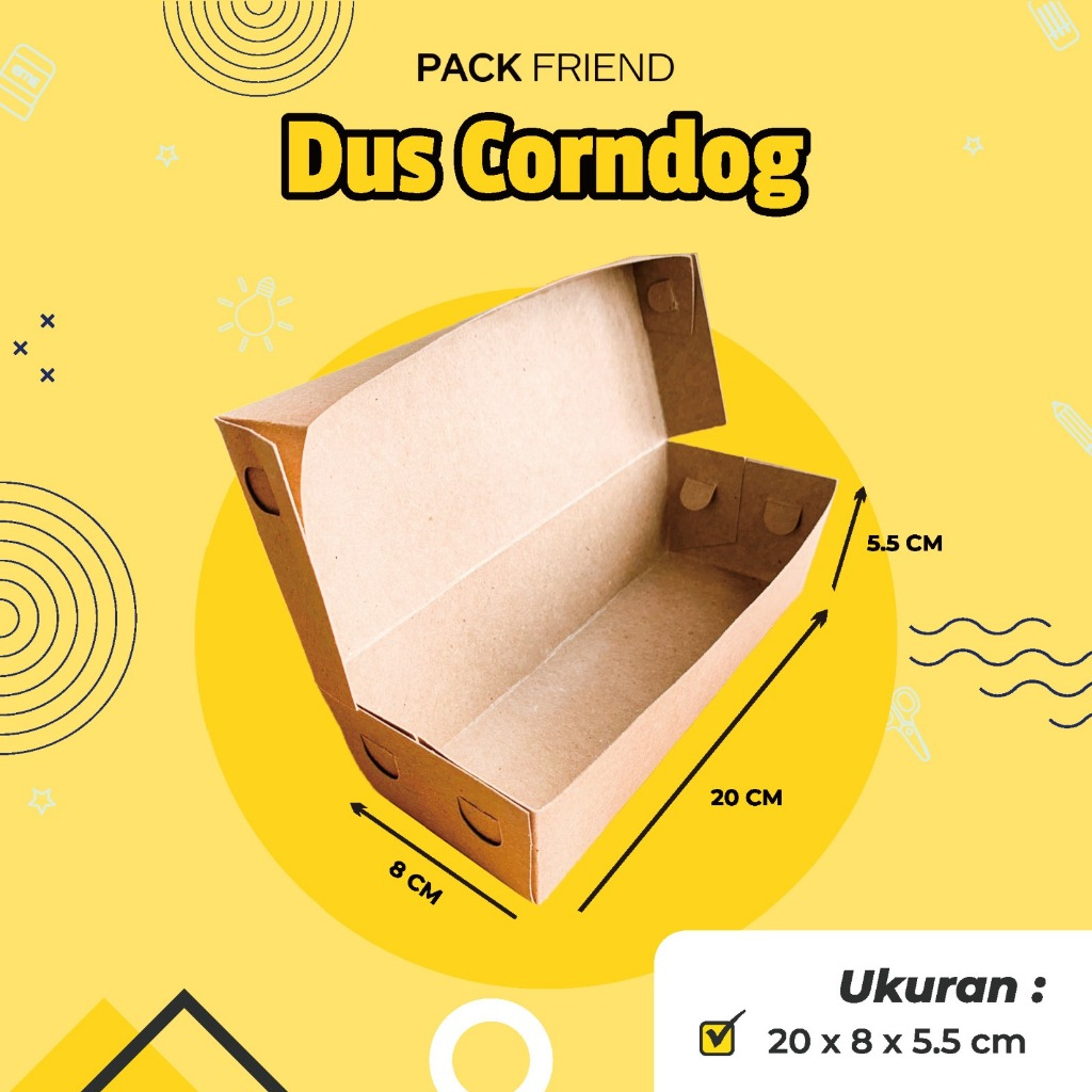 Jual Box HotDog/ Kemasan Sosis Bakar/ Dus CornDog/ Hotang Box/ Kemasan ...
