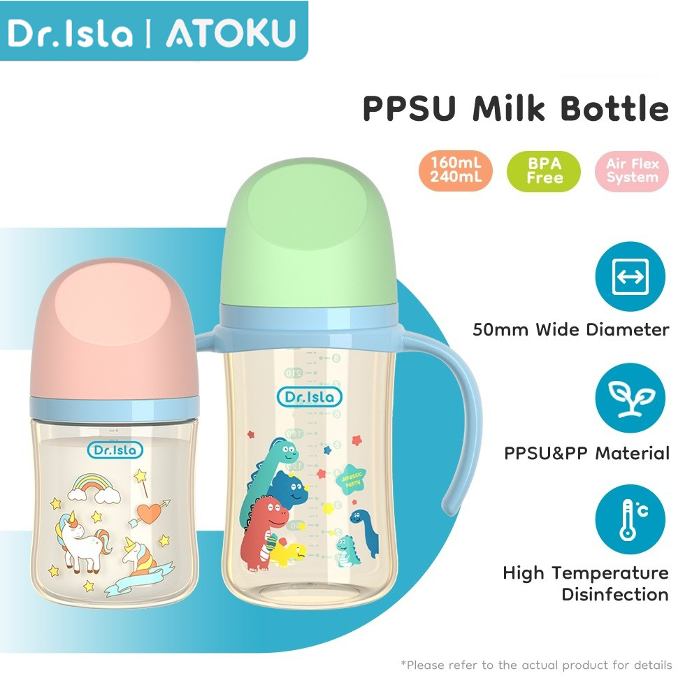 Jual Dr.isla Dot Bayi Botol Susu PPSU 160Ml 240Ml Anti Tumpah Botol susu bayi newborn BPA Free ...