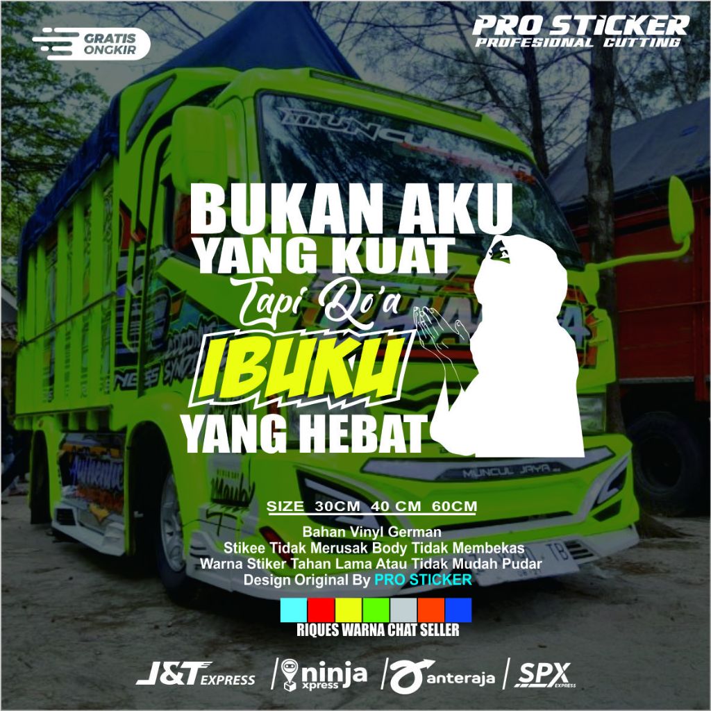 Jual stiker kaca bukan aku yang hebat tapi doa ibuku yang kuat sticker ...