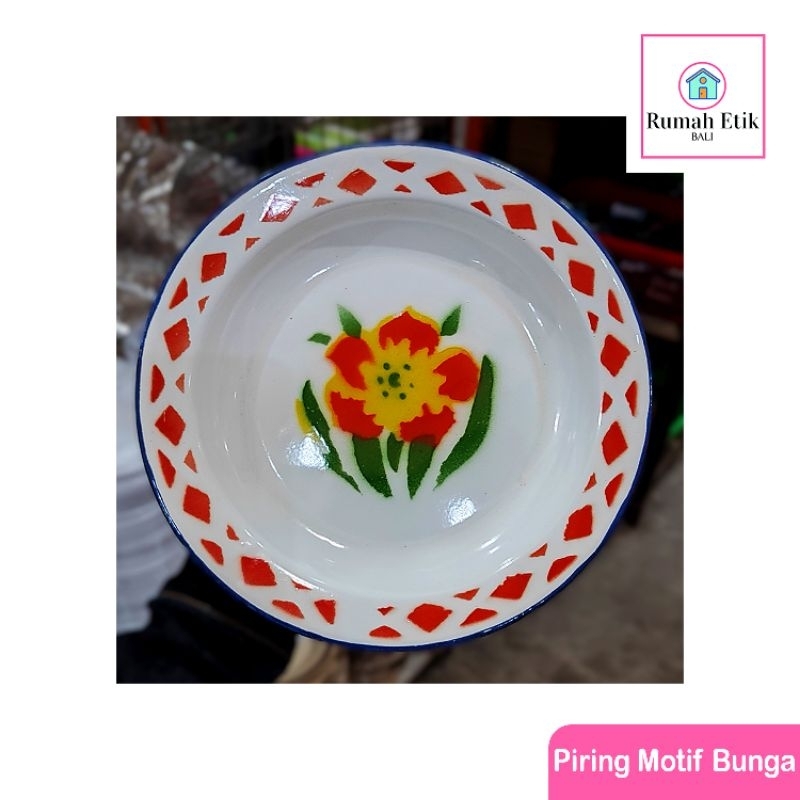 Jual Piring Enamel / Piring Seng Jadul Motif Bunga atau Ayam | Shopee ...