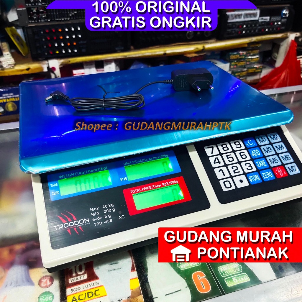 Jual Timbangan Digital TROODON TRD-40 Timbang Buah Sayur 40KG Layar ...