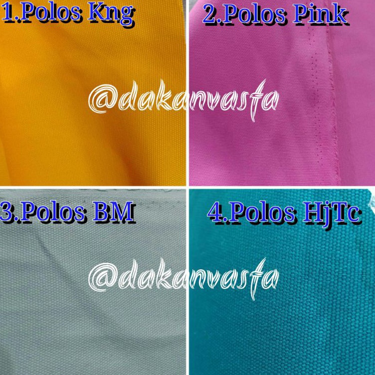 Jual KODE I25J Kanvas Polos Warna Kuning Pink Birumuda Hijautosca Bahan ...