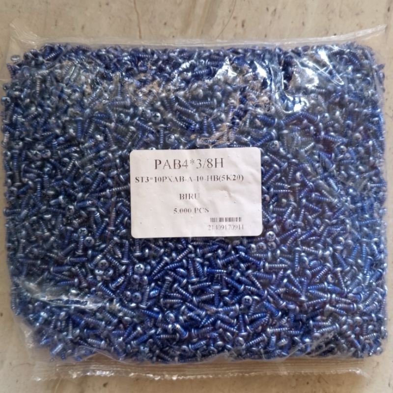 Jual (PAB 4x3/8) Sekrup Skrup Baut Tapping Kepala Bulat PAB 4x3/8 isi ...