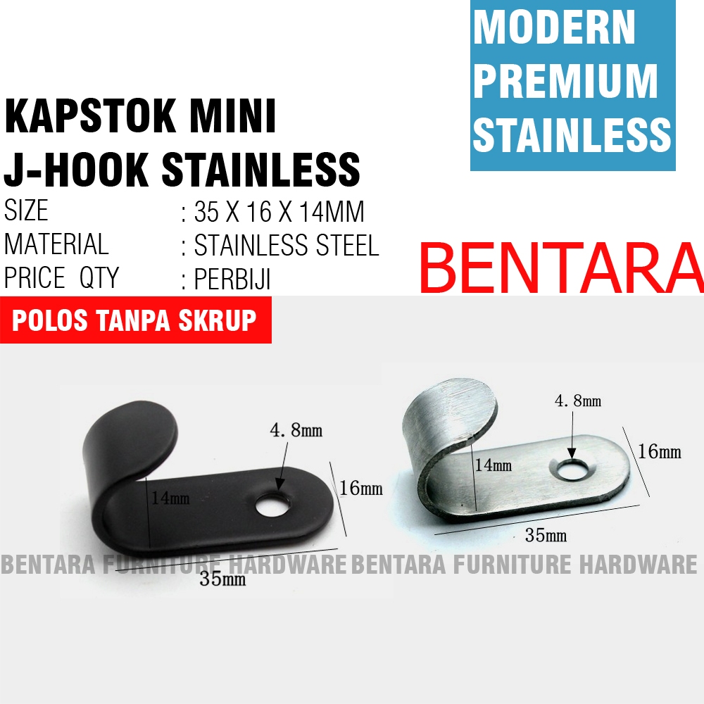 Jual 35MM KAPSTOK STAINLESS TOILET SINGLET 1 KAIT - J-HOOK Gantungan ...
