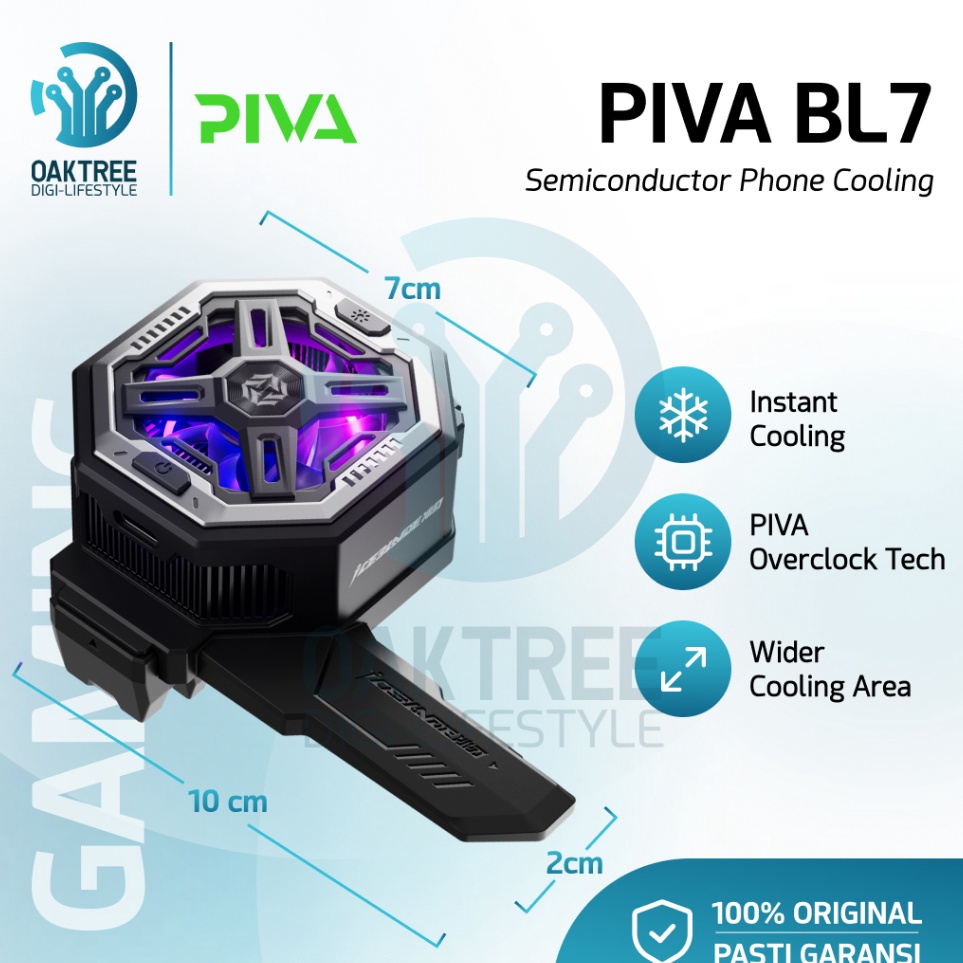 Jual Oaktree Funcooler PIVA BL7 Fan Cooler Radiator Pendingin HP Cooling Fan Gaming KODE A8C5 ...