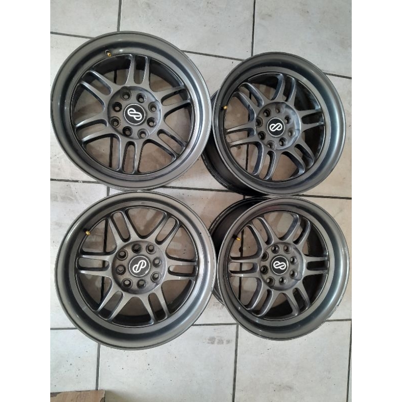 Jual velg rpf r15 lebar 7 pcd doble 4x100/4x114 et38 grey cocok buat ...