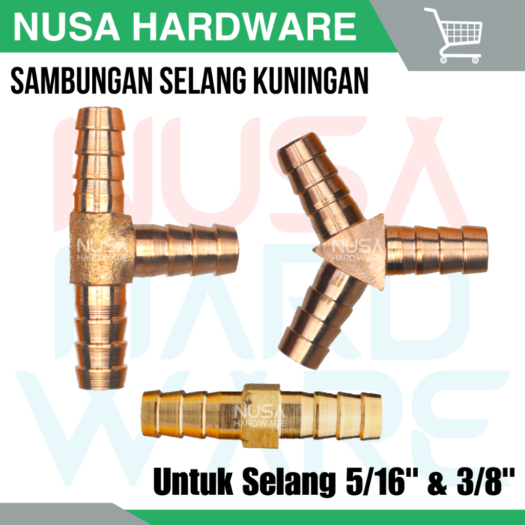 Jual Sambungan Selang Air Kompor Gas Kompresor Tipe Lurus Tee Cabang 3 ...