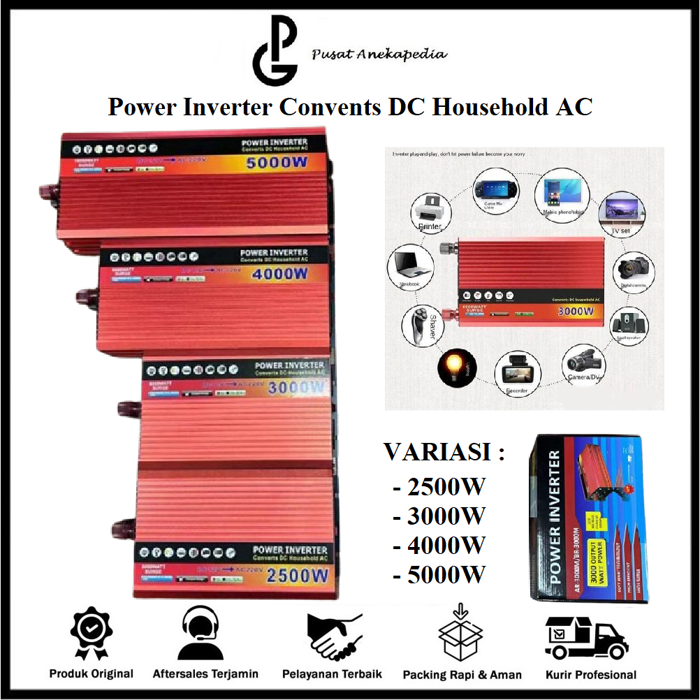 Jual Power Inverter Convents DC Household AC - Inventer Tenaga Surya ...