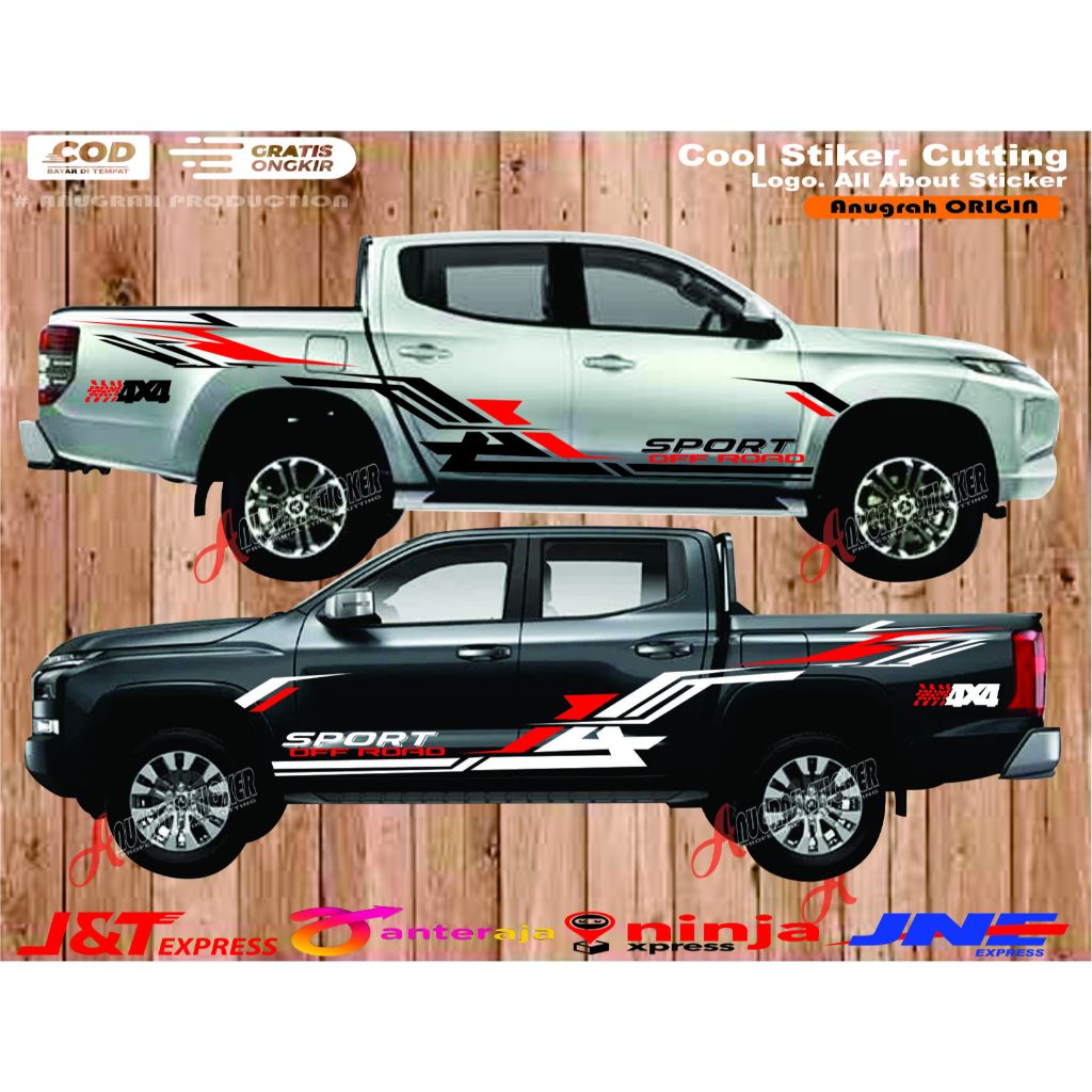 Jual [PROMO]Stiker mobil mitsubishi triton cutting stiker body samping ...