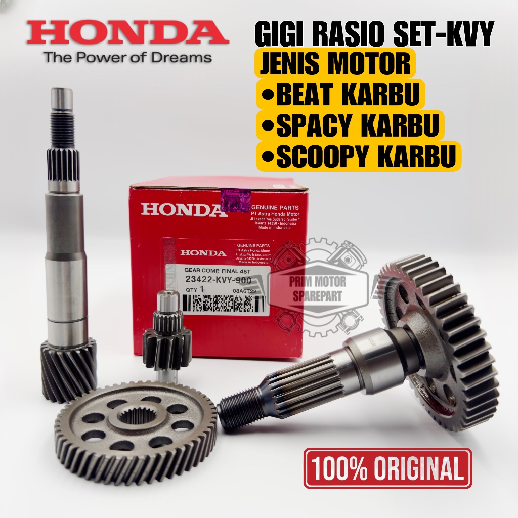 Jual ORIGINAL GIGI RASIO SET KVY HONDA BEAT KARBU, SPACY KARBU, SCOOPY ...