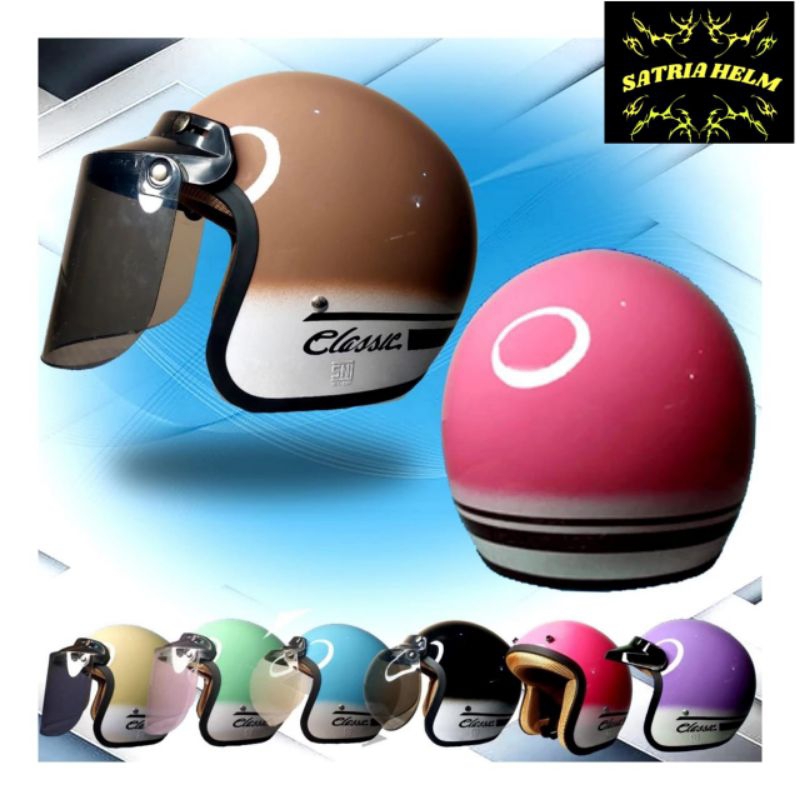 Jual Helm BOGO Retro Classic Gradasi Cewek & Cowok Dewasa Bagus Murah ...