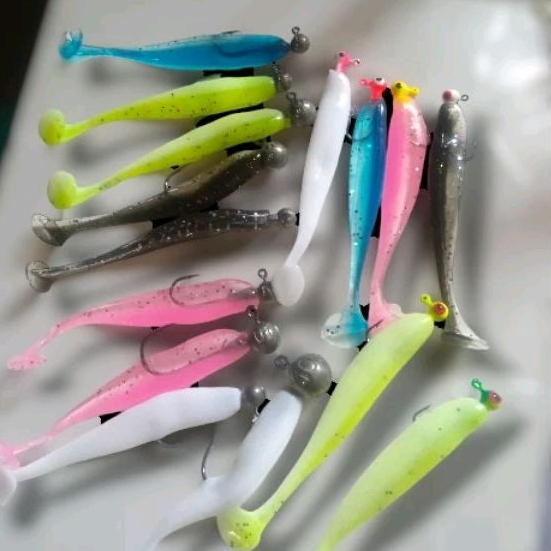 Jual Soft Lure 7 cm dan 9cm + Kail Jig Head 1 gr, 2 gr, 5 gr, 6 gr dan ...