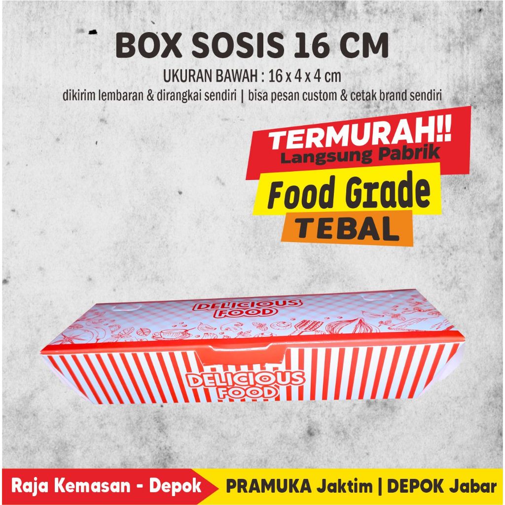 Jual Box Sosis Bakar Ivory Motif No Laminasi | Shopee Indonesia