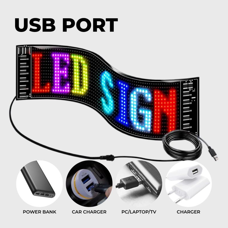 Jual LED Matrix Fleksibel Panel USB / LED RGB Jumbo / Running text Kaca Mobil Truk Bis / LED ...