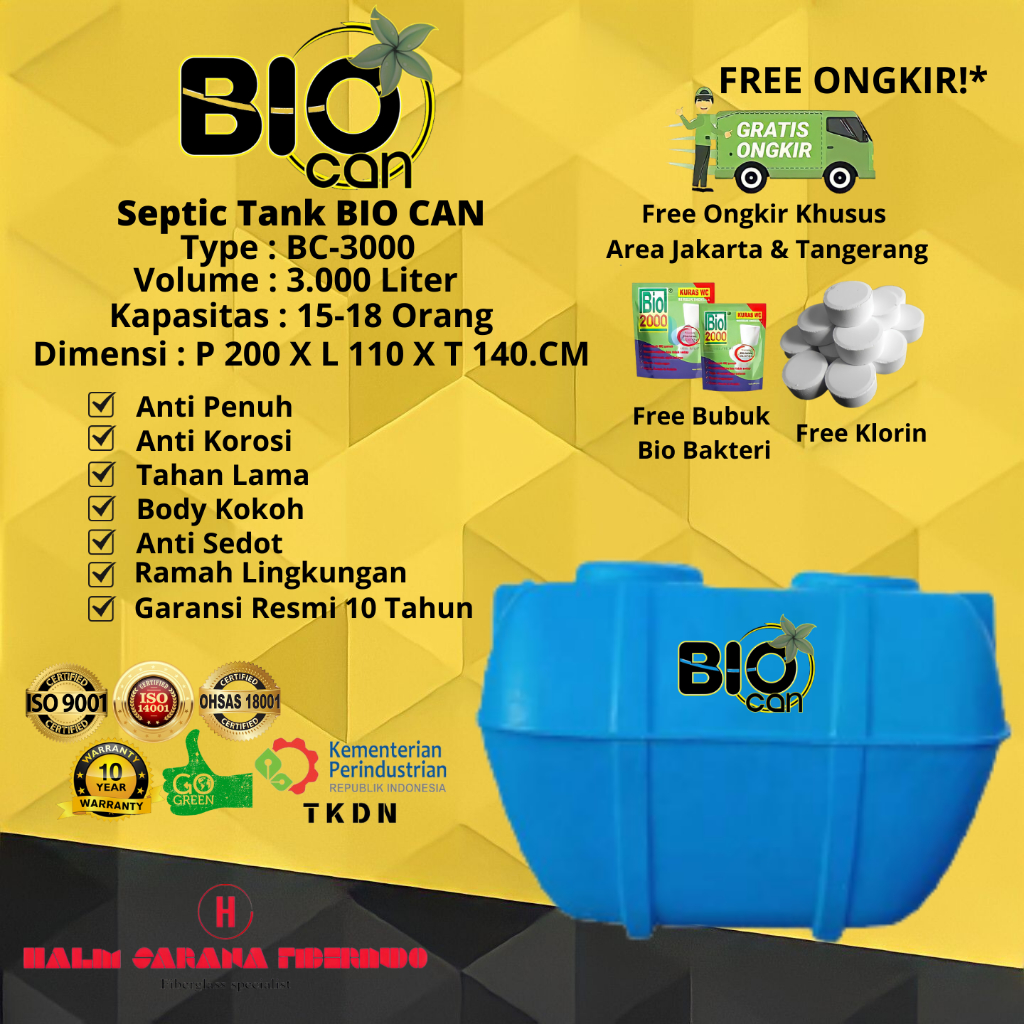 Jual Septic Tank Bio Biotech Biotank Biofilter Biofil Sepiteng 3000 ...