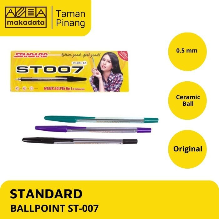 Jual STANDARD BALLPOINT / PULPEN / PEN ST-007 (1 PCS) | Shopee Indonesia