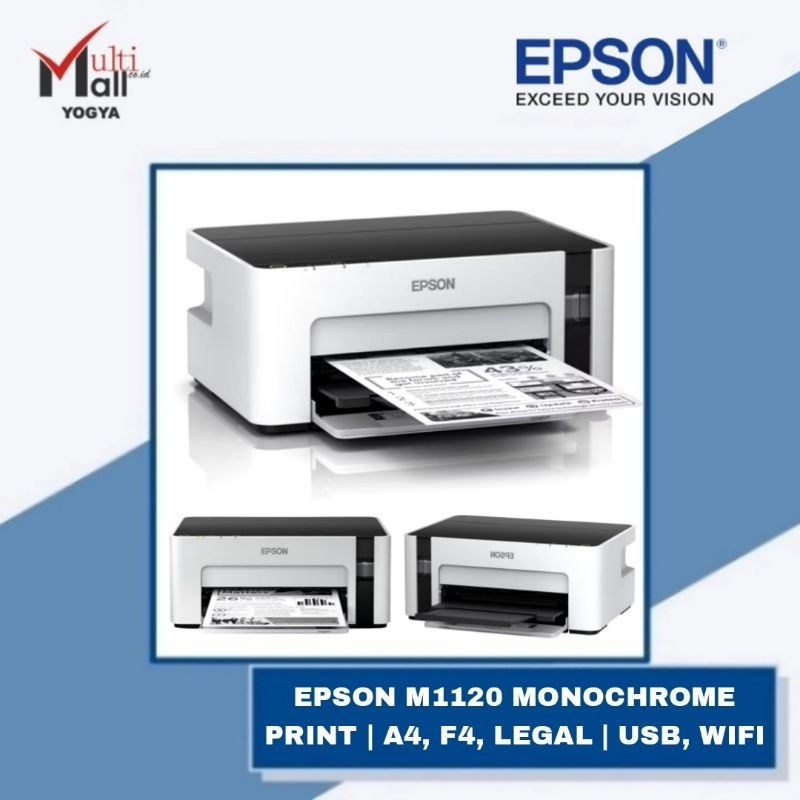 Jual Epson Printer M1120 Monochrome Print WiFi A4 F4 Legal EcoTank ...