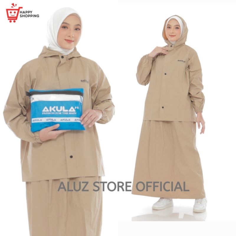 Jual Jas hujan wanita rok mantel hujan setelan jaket dan rok bahan PVC ...