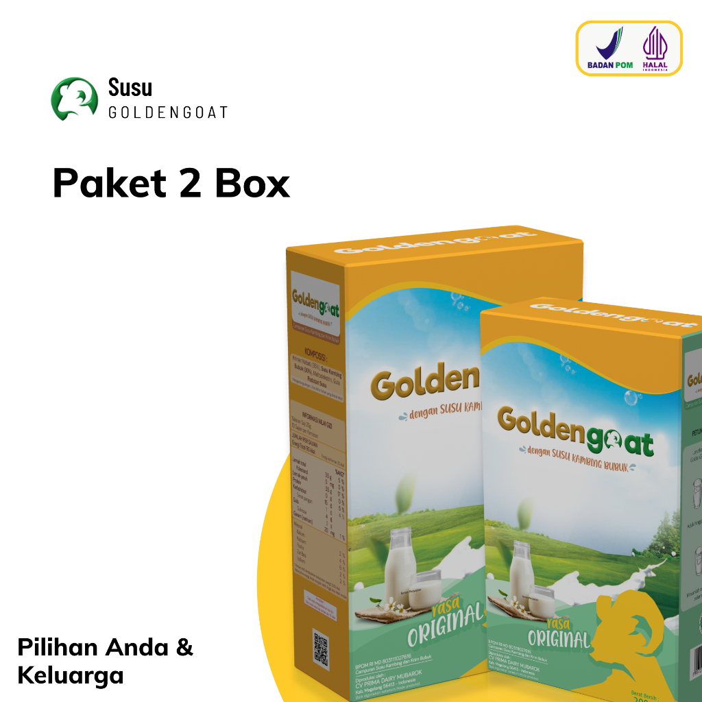 Jual [ 2 BOX ] GOLDEN GOAT Susu Etawa Bubuk Susu Kambing Pilihan ...