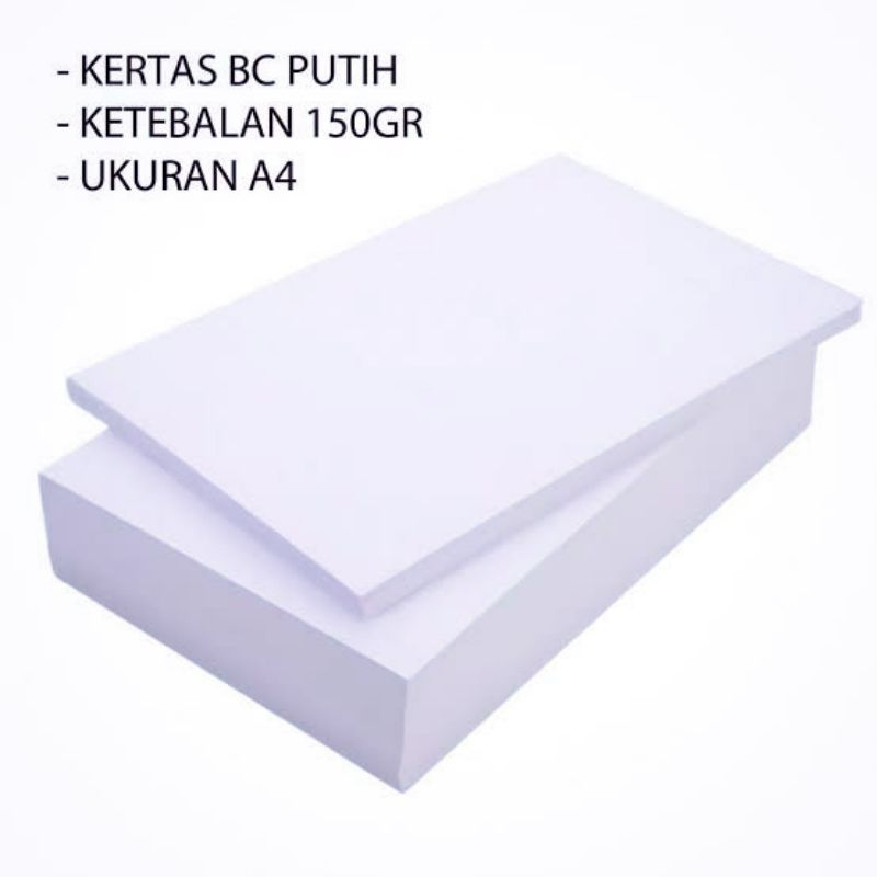 Jual Kertas BC Putih a4 Tebal 100 Lembar (langsung kirim) | Shopee ...
