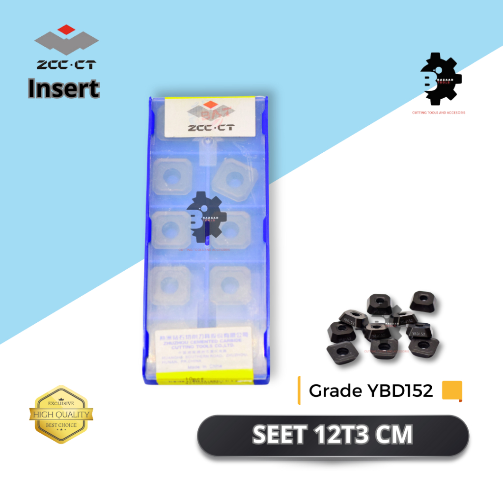Jual INSERT SEET 12T3 CM Grade YBD152 - Merk ZCC.CT - Insert Pahat ...