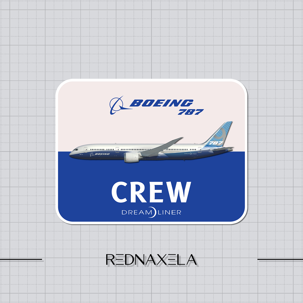 Jual Stiker Vinyl Boeing 787 Dreamliner Card Model Crew Sign Sticker ...