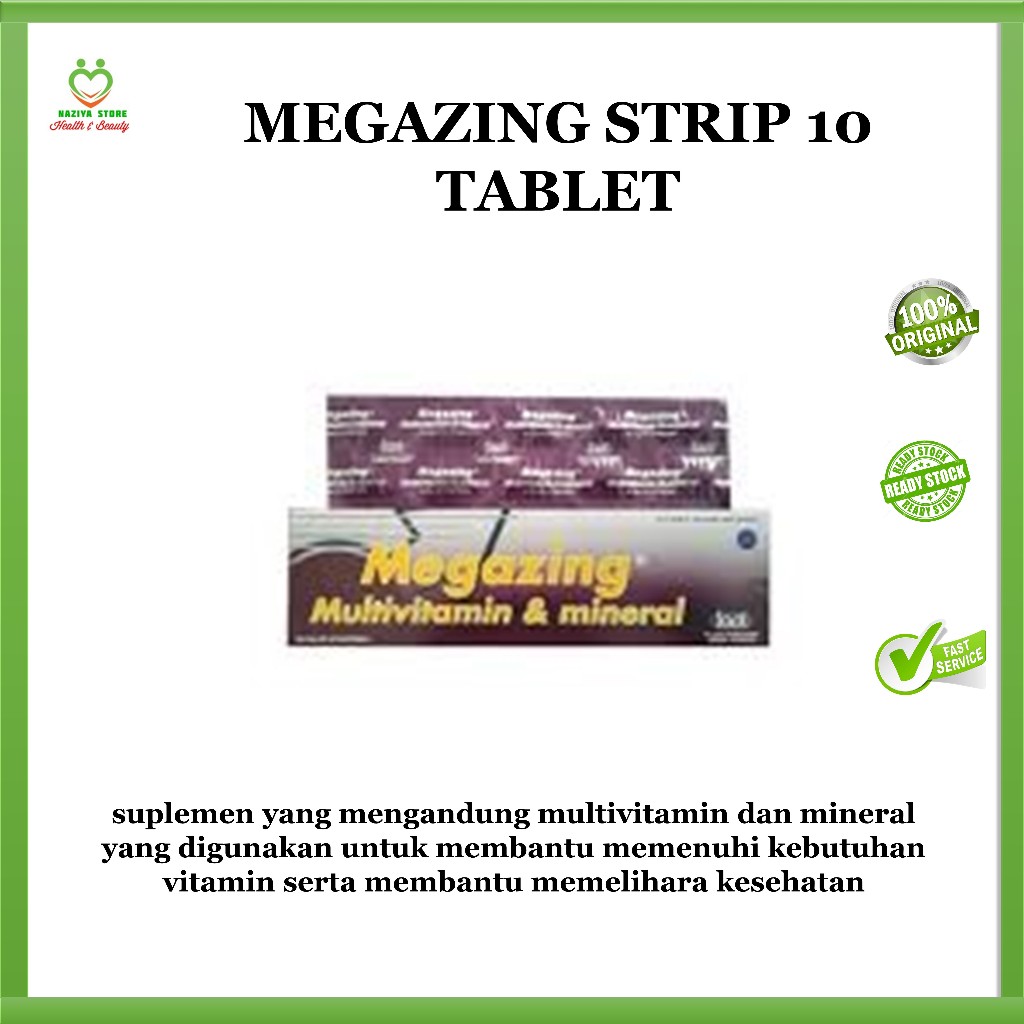 Jual MEGAZING strip 10 Suplemen Anti Jerawat & Anti Penuaan Dini ...
