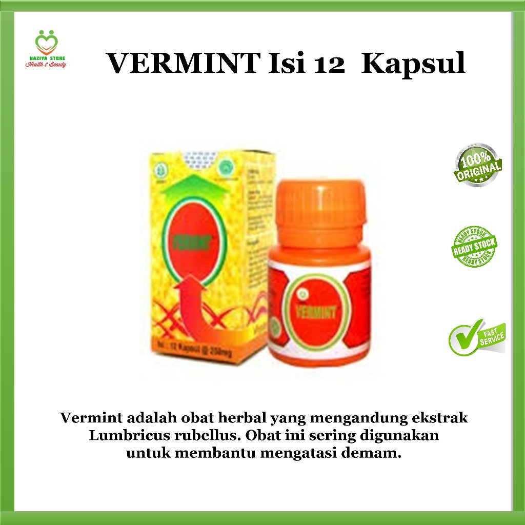 Jual VERMINT Isi 12 Kapsul cacing Original Obat Tipes Typus Tipus ...
