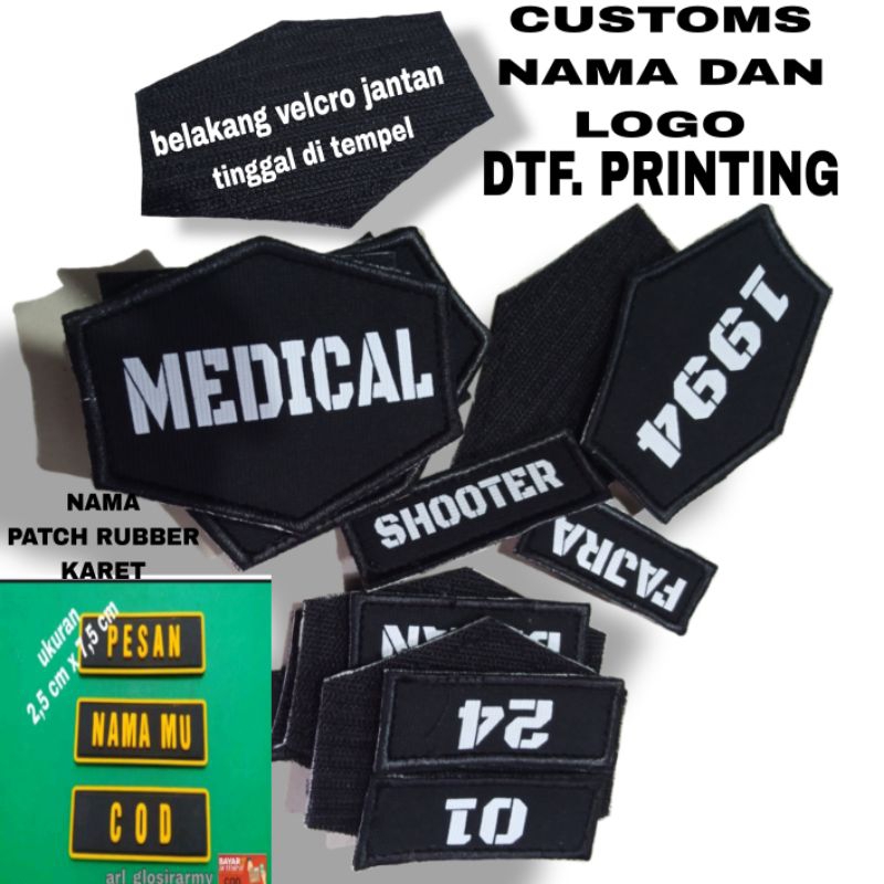 Jual NAMETAG CUSTOMS LOGO DTF PRINTING DAN TAG NAMA DESAIN PAPAN NAMA ...