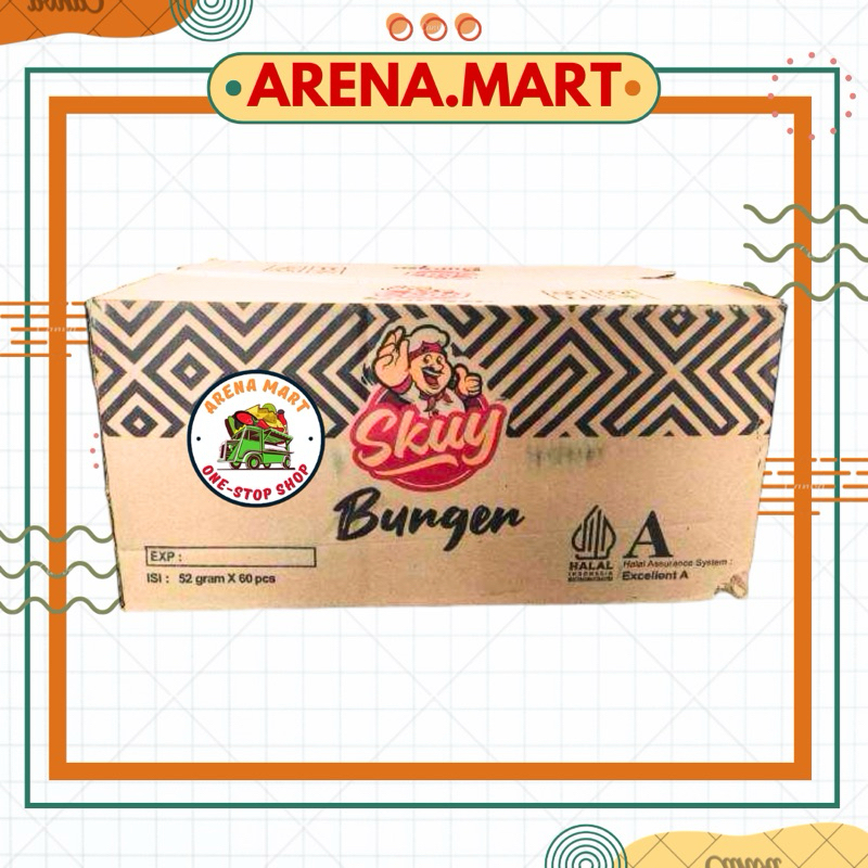 Jual ROTI GORENG SKUY BURGER 52g 1 DUS / 60 PCS | Shopee Indonesia