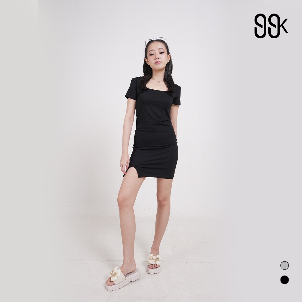 Jual 99kOUTLET Sexy Square Neck Bodycon Mini Dress 1327 (S-XL) | Shopee ...