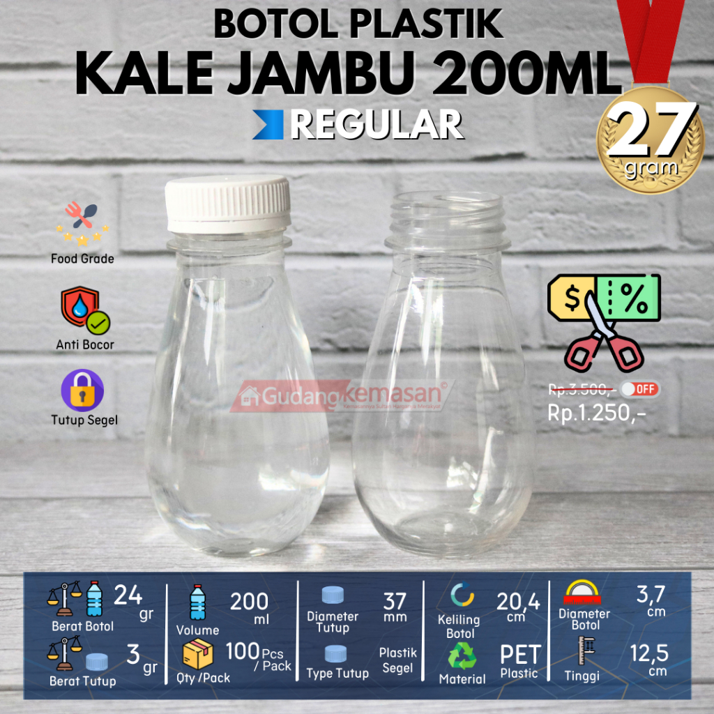 Jual Botol plastik PET 200ml kale jambu minuman mineral jus susu kopi ...
