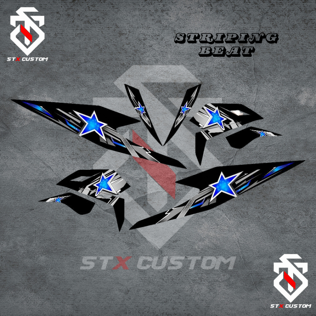 Jual Striping Sticker Variasi Beat Deluxe 2020-2023 Motif Bintang ...