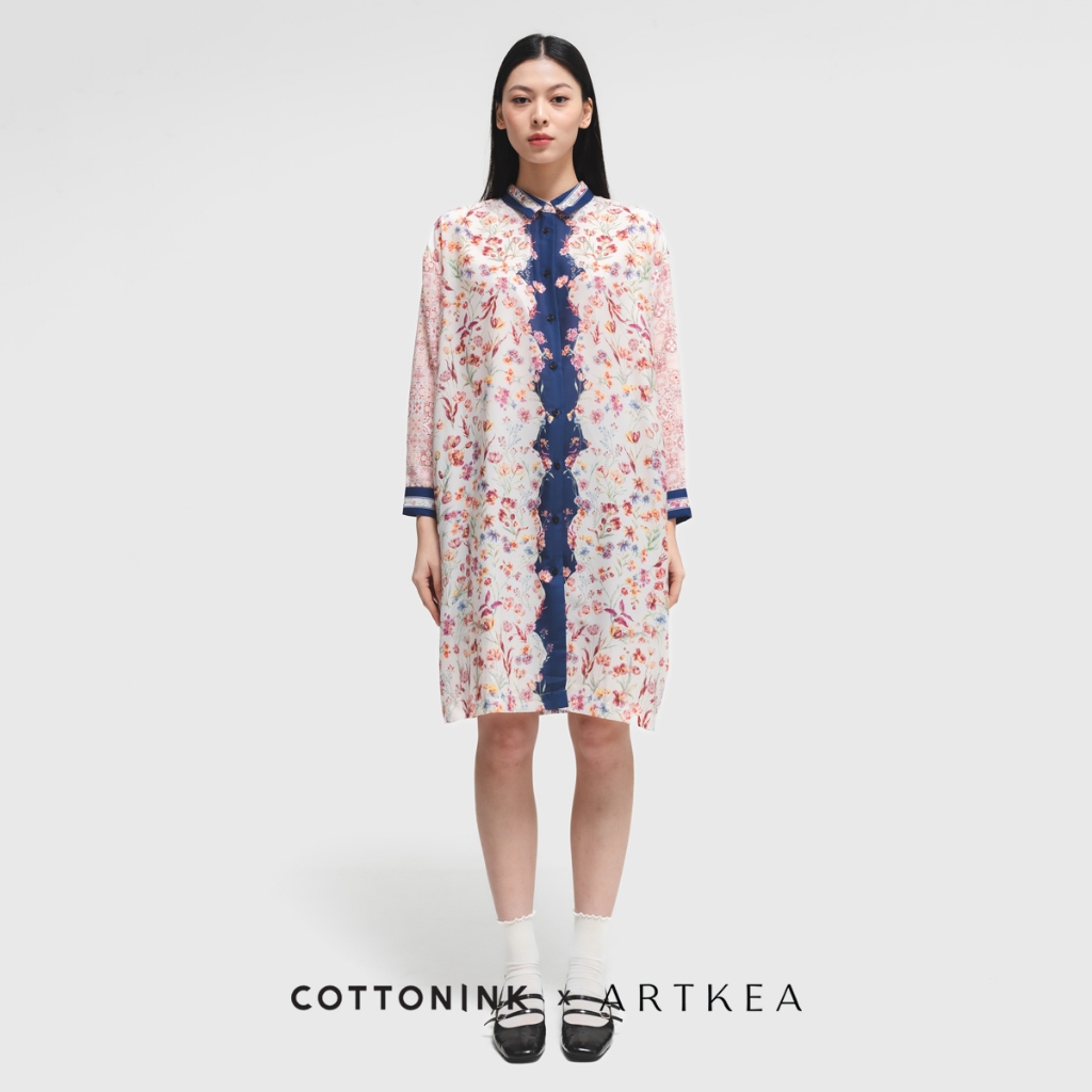 Jual COTTONINK x Artkea - Dress Wanita Navy Noth | Shopee Indonesia