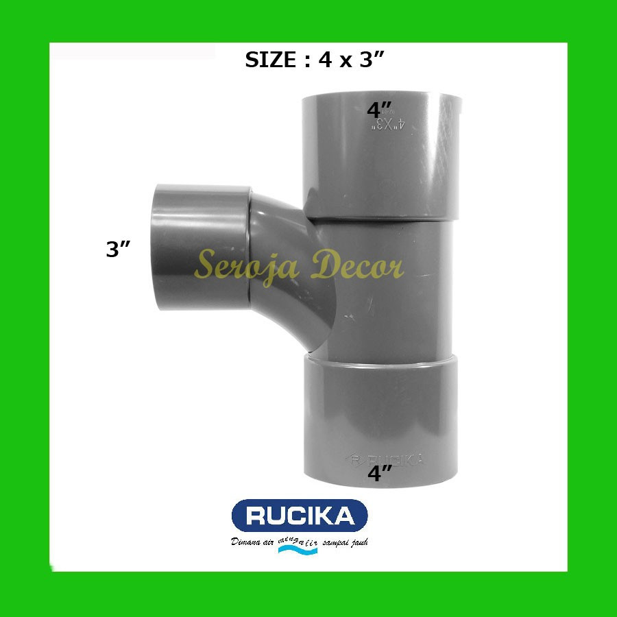 Jual Large Radius Tee / TY / TR / Tee Y LRT Fitting PVC AW 4 x 3 " Rucika | Shopee Indonesia