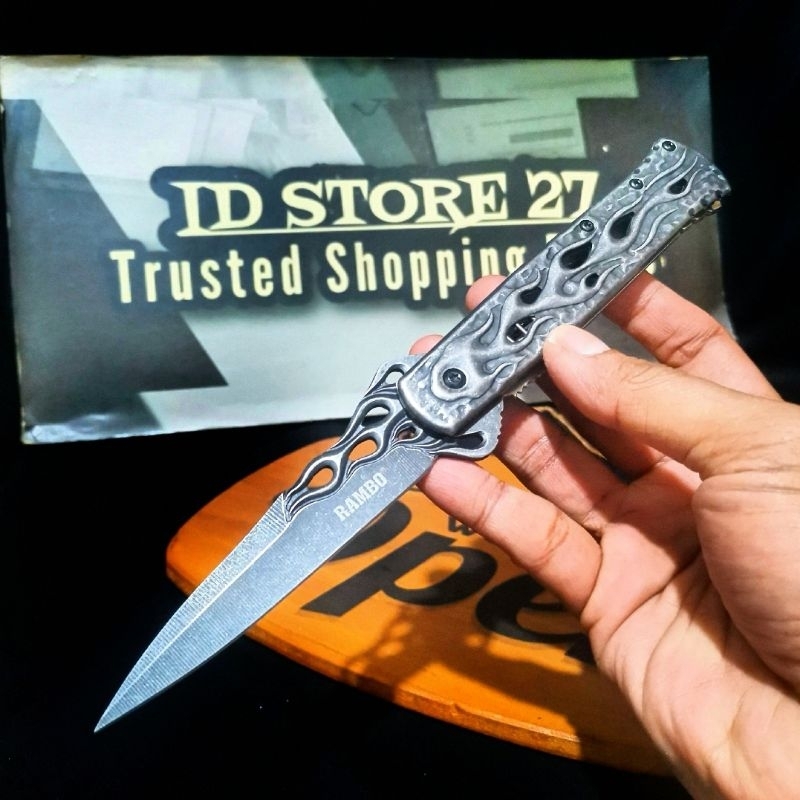 Jual pisau saku lipat Survival RAMBO P1470 " pisau survival | Shopee ...