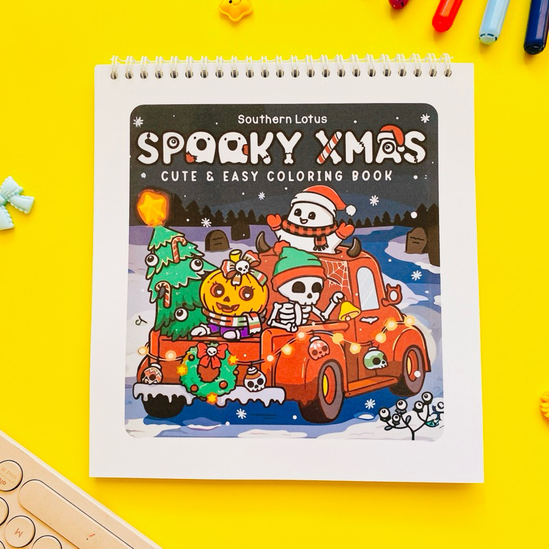 Jual Spooky Xmas Coloring Book For Adult And Kids - Buku Mewarnai Untuk ...