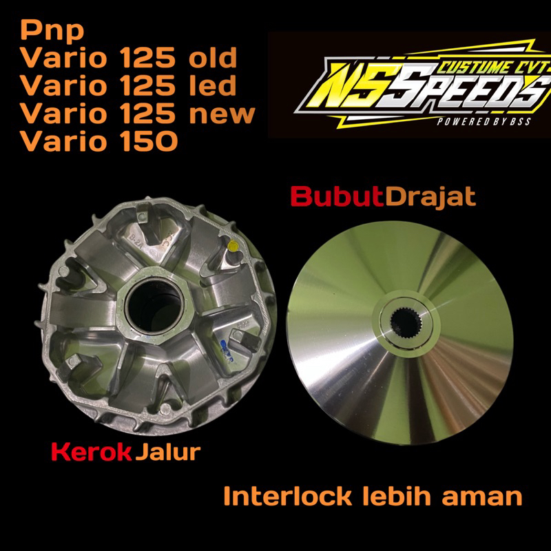 Jual pulley Vario 125 new 150 set roller brt Puly bubut loler 13,8 ...