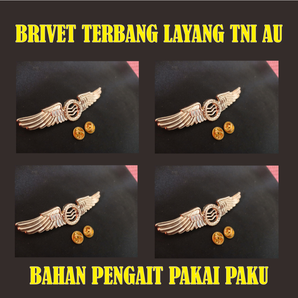 Jual brevet/ wing emblem terbang layang TNI AU bahan logam berkualitas ...