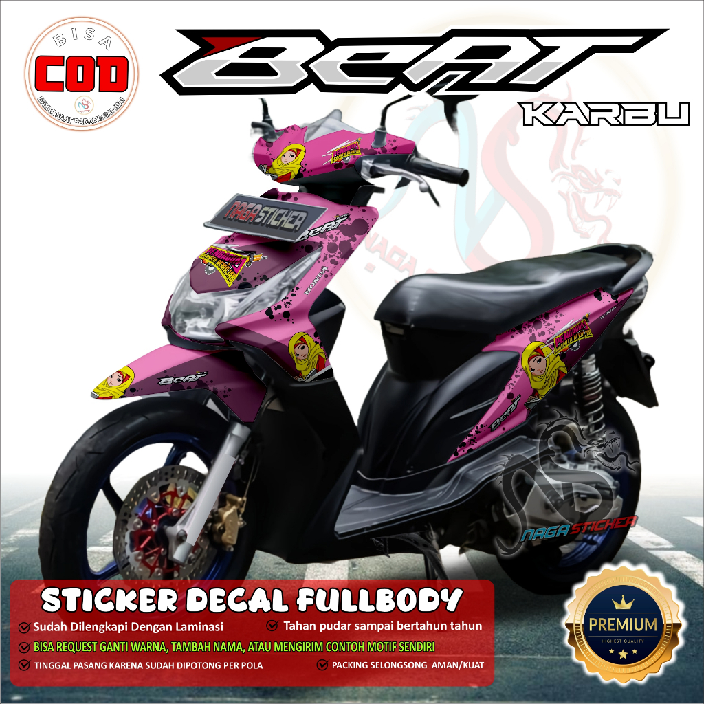 Jual BISA COD Decal Sticker Motor Full Body Honda Beat Karbu VARIASI ...