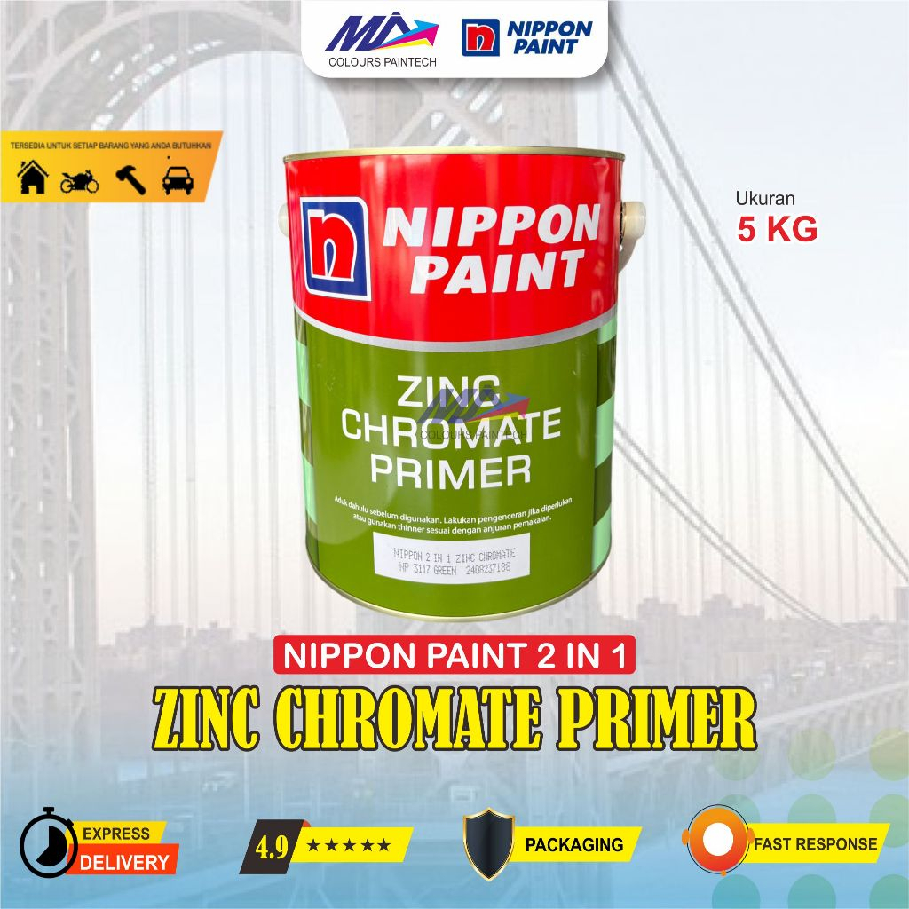 Jual TERMURAH! NIPPON 2 IN 1 ZINC CHROMATE 5 KG & 25 Kg (LUAR PULAU JAWA PAKAI JTR CARGO ...