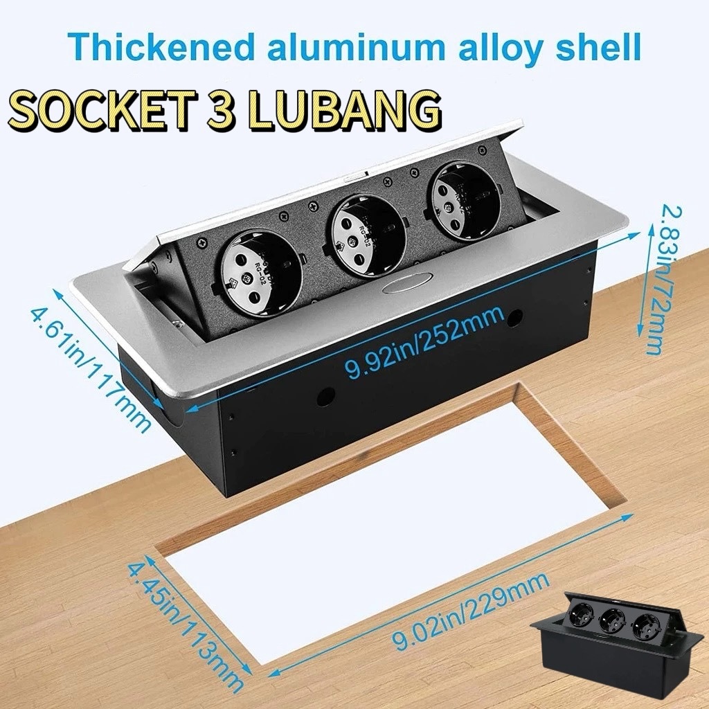 Jual 【COD】STOP KONTAK MEJA POP UP SOCKET 3 LUBANG HITAM/Stopkontak meja pop up - Solusi praktis ...