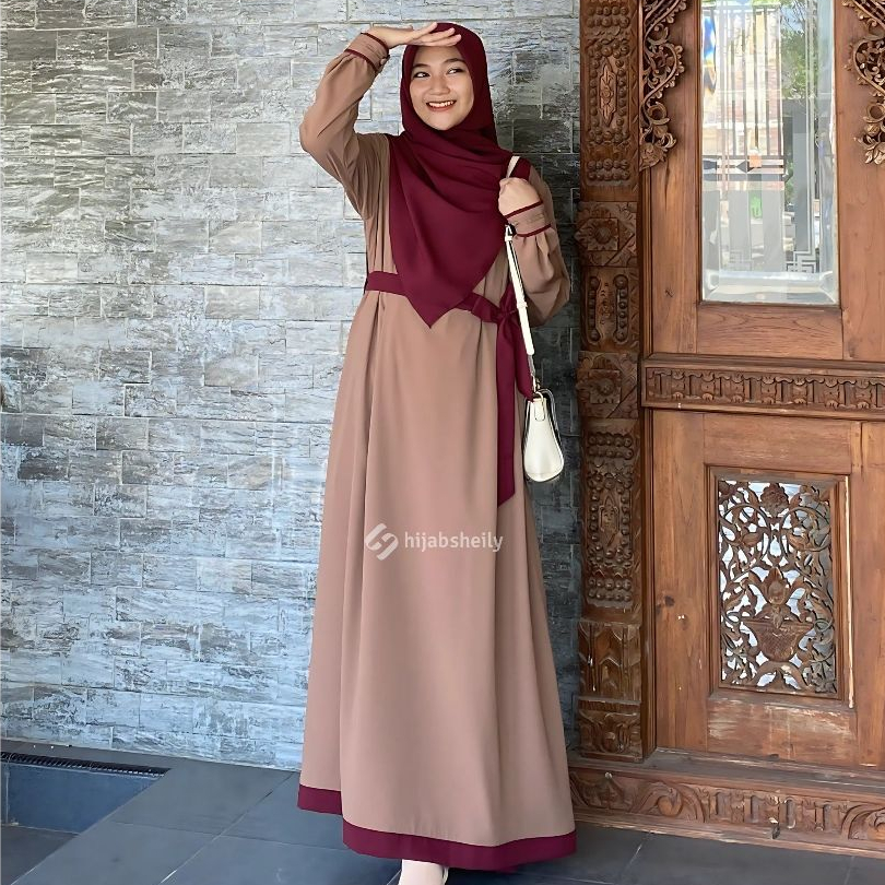 Jual GAMIS NAHLA DRESS KOMBINASI WOLFIS REMAJA TERBARU HIJABSHEILY ...