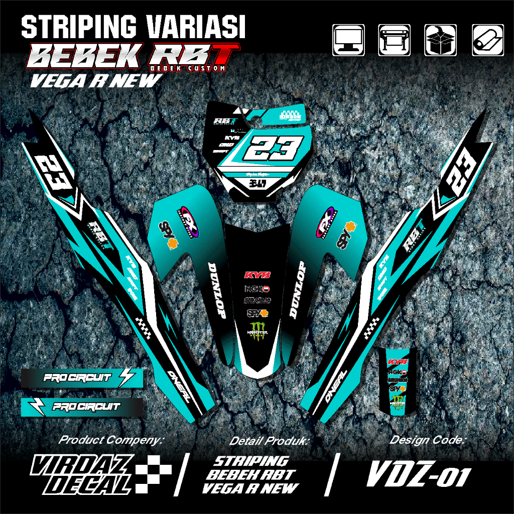 Jual Sticker Striping Yamaha VEGA R NEW MOTOR RBT BEBEK MODIF SUPERMOTO ...