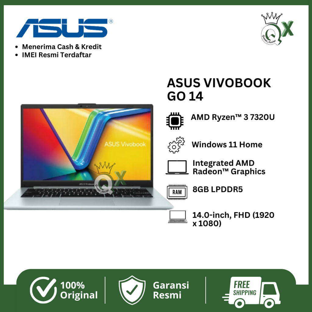 Jual ASUS VIVOBOOK GO 14 E1404 RAM 8GB, SSD 256GB, W11+OHS, BACKLIT ...